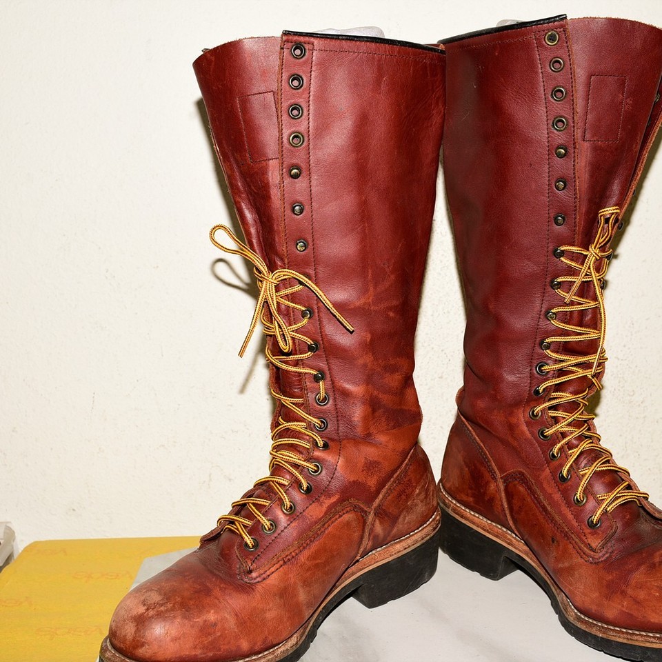 Red Wing 2450 Lineman Logger Boots Vintage Safety Toe Men US 10 E | eBay