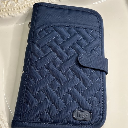 Women's Navy Blue Lug Wallet Passport Credit Card EUC Live Love Laugh ...