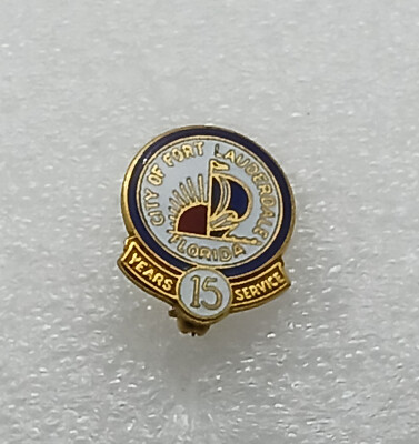 City Of Fort Lauderdale Florida 15 Year Service Pin 1/10 10K Gold ...