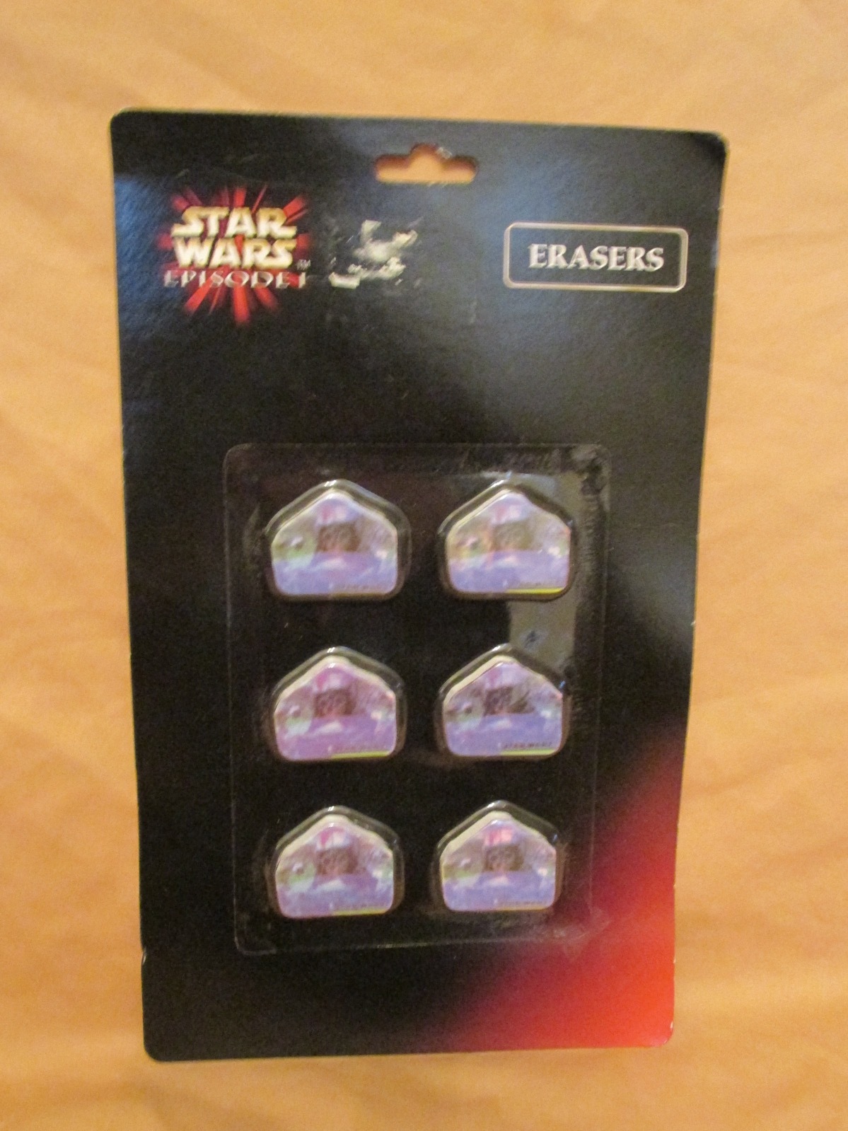 New Vintage Star Wars Episode 1 Set of 6 Erasers Impact Inc Anakin Pod ...