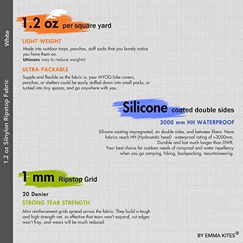 20D Ripstop Nylon Fabric Waterproof 1.2 Pre-cut piece 3-yard: 60"x108 ...