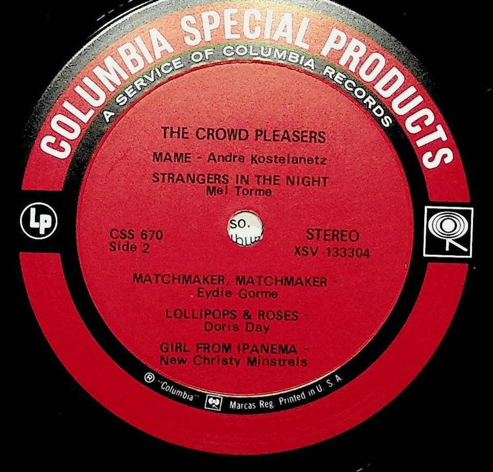 The Crowd Pleasers Robert Goulet Mel Torme Doris Day & More Vinyl LP ...