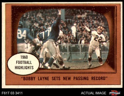 1961 Topps #113 Bobby Layne 1960 Football Highlights Steelers HOF Texas ...