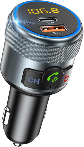 Car FM Transmitter, Wireless Bluetooth 5.1 Radio Adapter Car Kit with ...