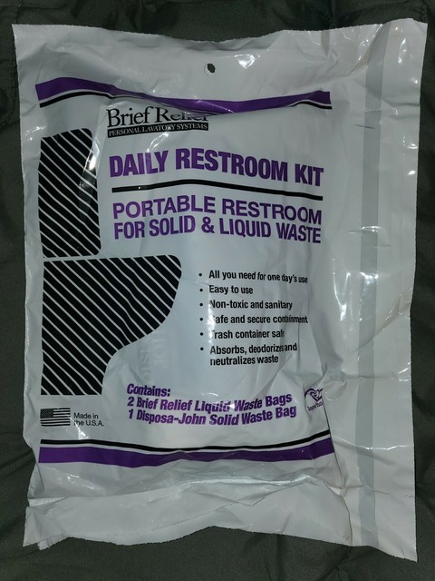 10x Brief Relief Daily Restroom Kit Camping Hiking Emergency Crisis for ...