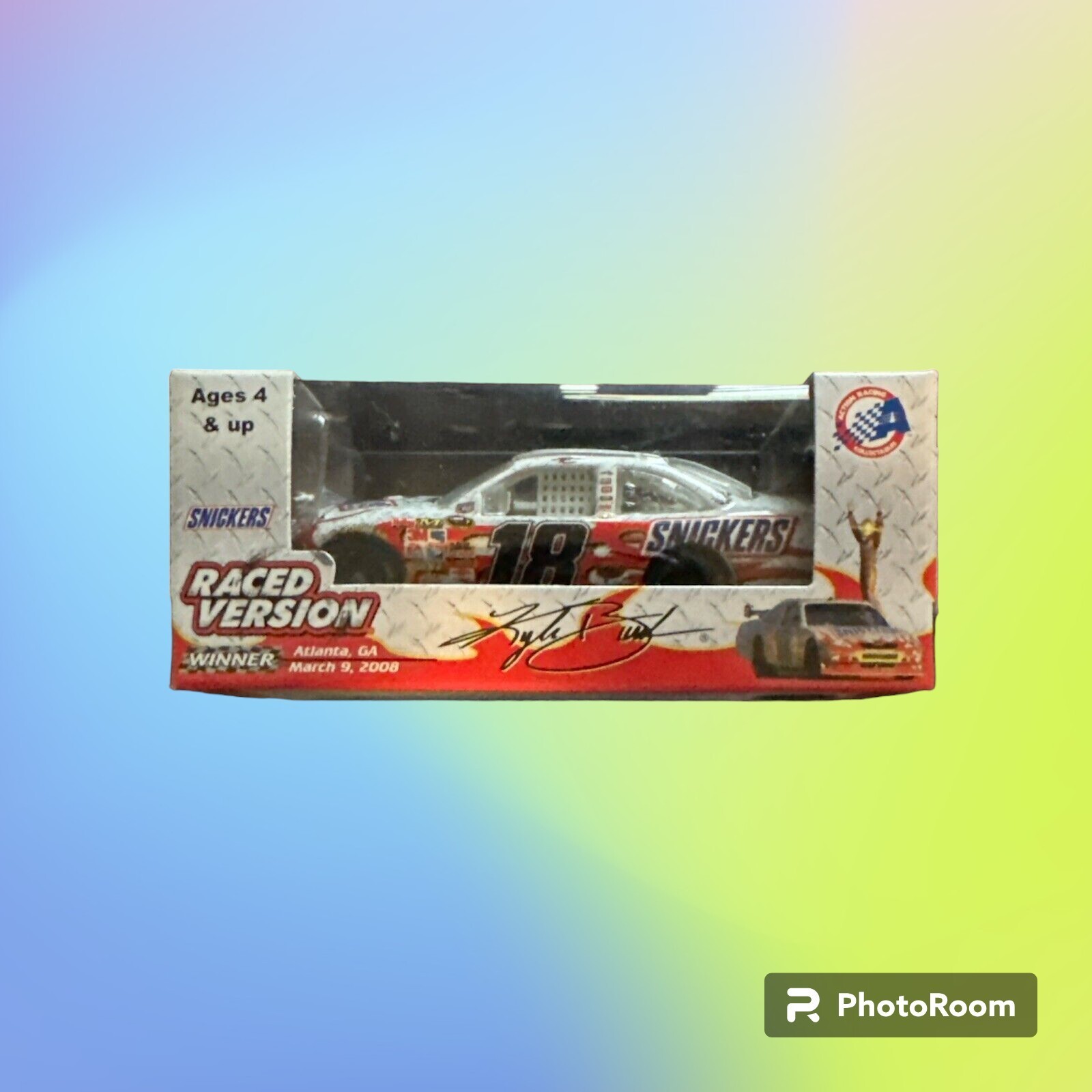 2008 #18 Kyle Busch Snickers Atlanta Win RACED VERSION! COT 1/64 NASCAR ...