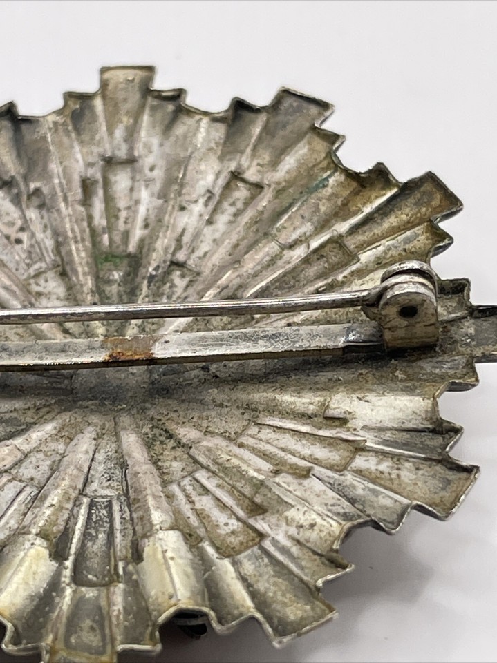 Rare VTG Lisner Brooch Pin Silver Tone Metal Medallion Coat Of Arms ...