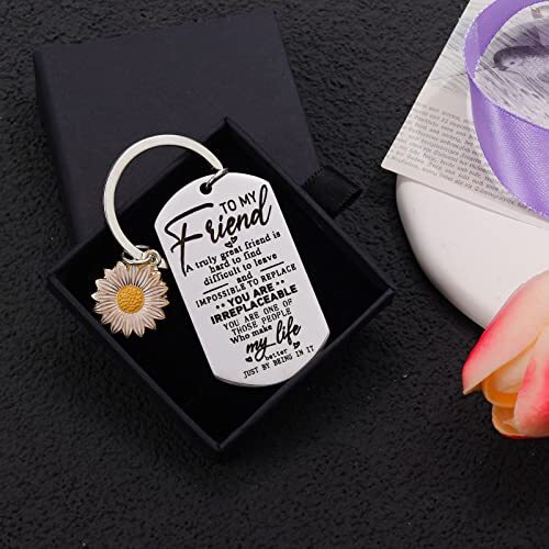 Best Friend Keychain True Friendship Gifts for Women Friend Sunflower ...