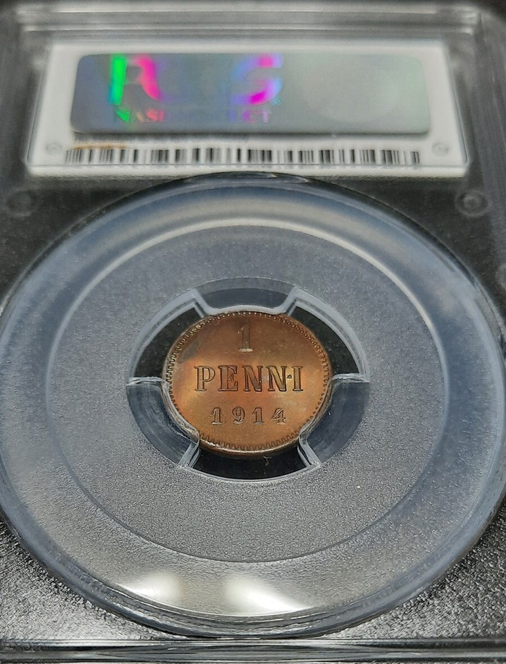 Finland 1 Penni 1914 PCGS MS66BN ONLY ONE COIN IN HIGHER GRADE | eBay