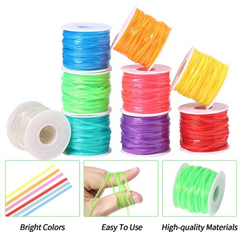 147 Yards Lanyard String Glow in Dark Gimp String Kit Plastic Lacing ...
