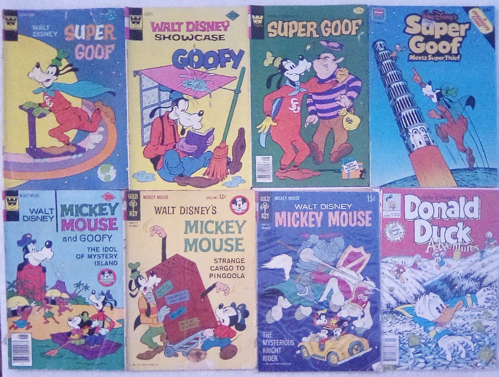WHITMAN GOLD KEY DISNEY COMICS LOT OF 8 SUPER GOOF MICKEY MOUSE DONALD ...