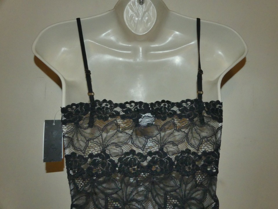 Josie Natori Rose Parfait Teddy in black floral lace size XS NWT | eBay