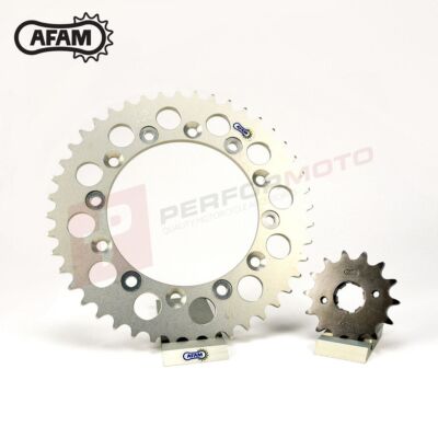 AFAM Steel / Silver Alloy Sprocket Pair to fit Beta 498 RR Enduro 2012 ...