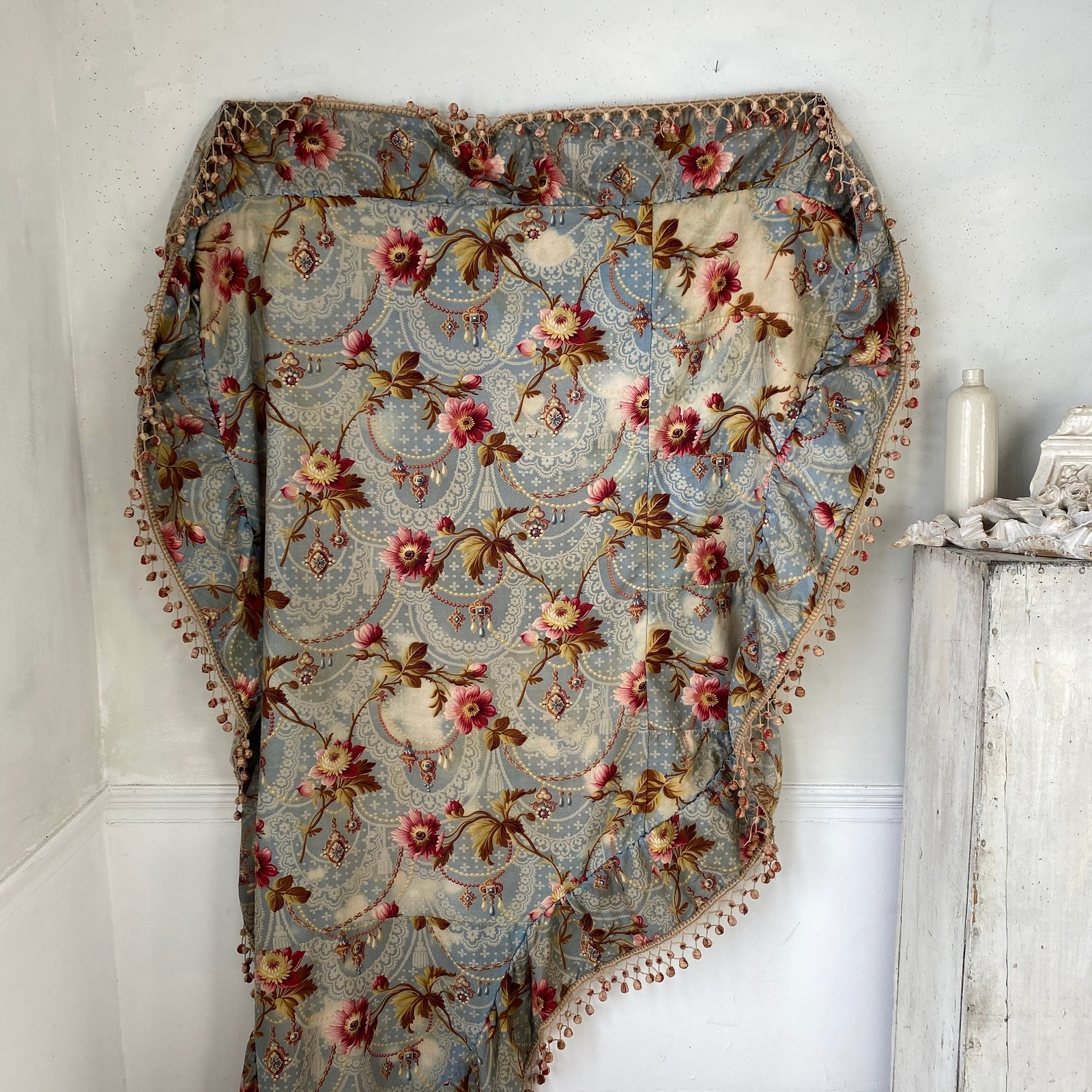 Antique blue fabric AMAZING TRIM passementerie BLUE Amazing design 1880 ...