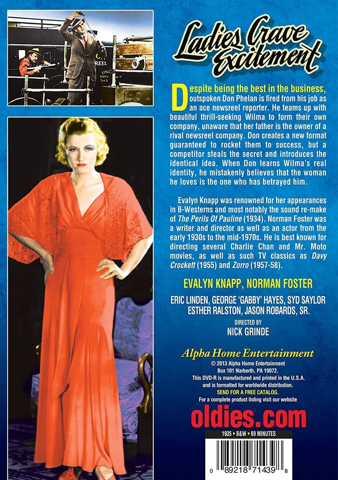 Ladies Crave Excitement (DVD) Evalyn Knapp Norman Foster | eBay