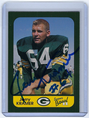 PACKERS Jerry Kramer signed card SB II Super Bowl #25 AUTO Autographed ...