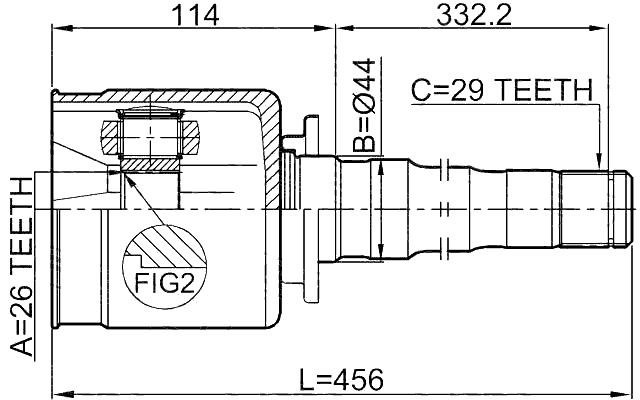Inner Cv Joint Right 26X44X29 Fits Land Rover LR047294, LR072070 ...