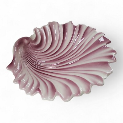 Vintage Pink Clam Seashell Ceramic High Relief Trinket Dish | eBay