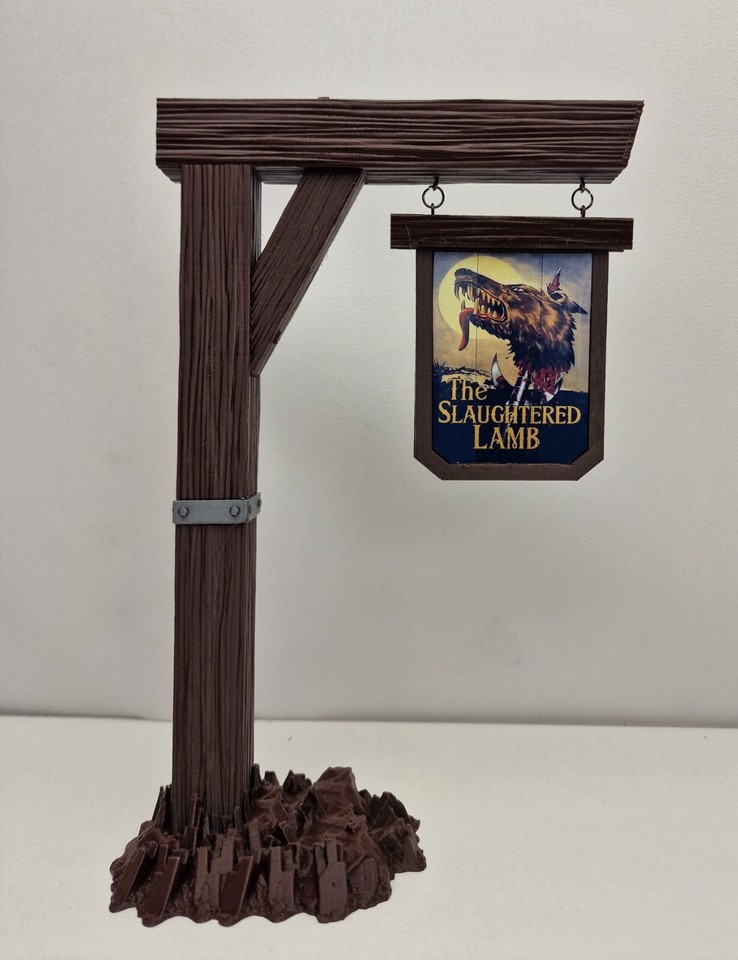 Scene prop for an American werewolf in London pub sign slaughtered lamb ...