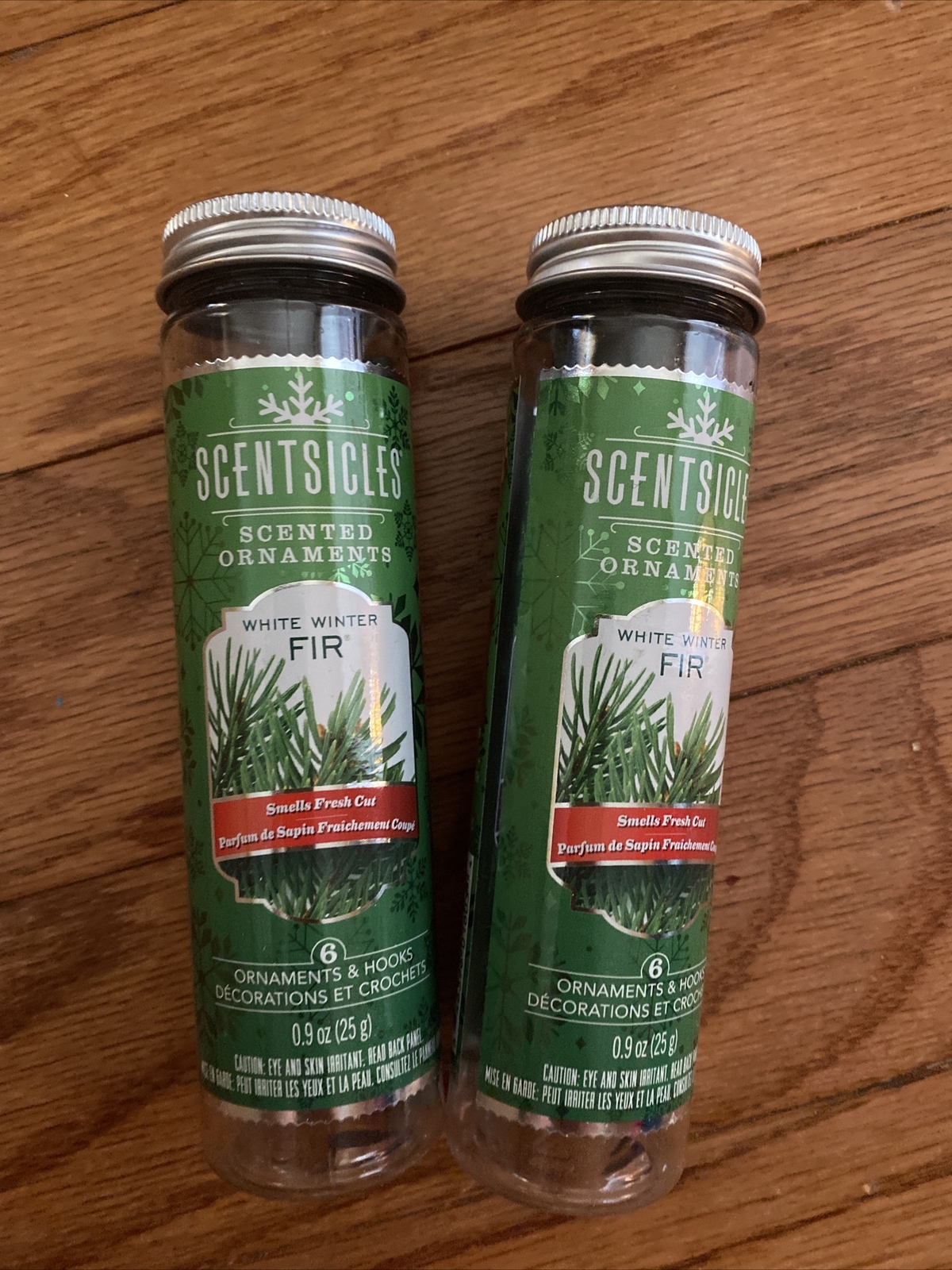 ScentSicles White Winter Fir (2 Bottles of 6) Tree Scent Sticks W/Hooks ...