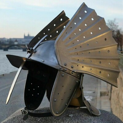 Medieval 18GA Steel Hussars Helmet Ancient Replica Knight Armor Helmet ...