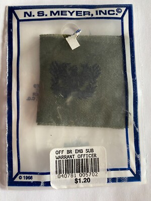 US Army Warrant Officers Corps Branch OD Green & Black sew on patch set ...