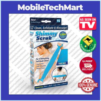 Shimmy Scrub AS SEEN ON TV Body Back Scrubber Exfoliate Shower Strap ...