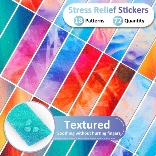 72Pcs Calm Stickers Set Reusable Tactile Rough Textured Stickers ...