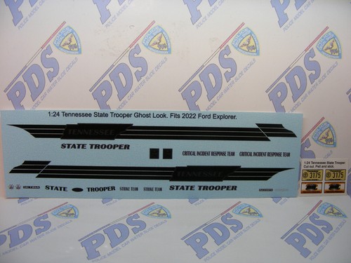 Tennessee State Trooper Ghost Look 1:24 Water slide Decals Fits ...