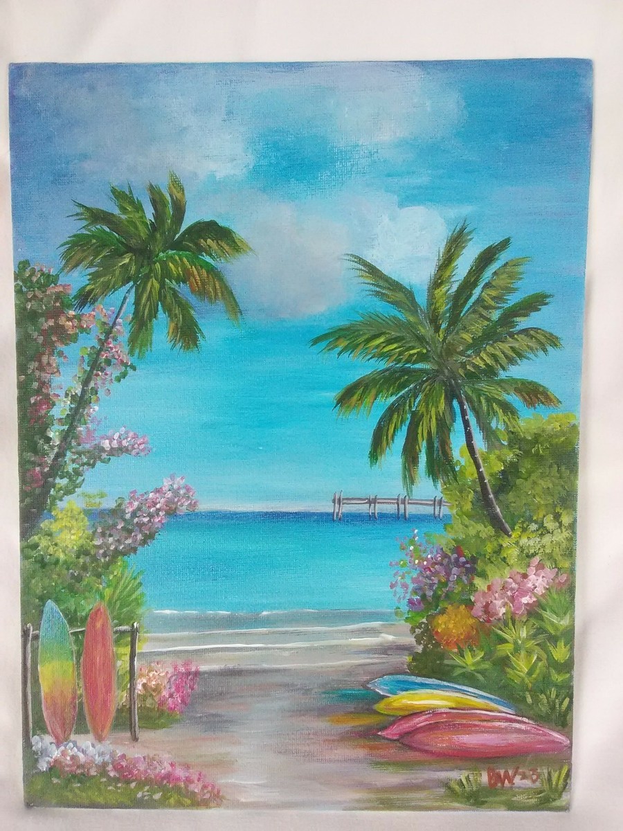 Easy Beach Canvas Painting