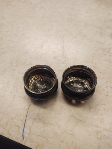 Antique Sterling Silver Crystal Cut Glass Pepper & Salt Shakers ...