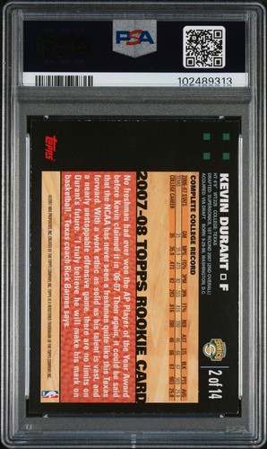 2007 TOPPS ROOKIE CARD ORANGE #2 KEVIN DURANT ROOKIE RC PSA 7 | eBay