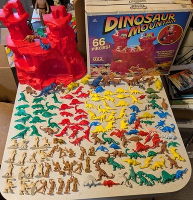 Vintage Tim Mee Toys Dinosaur Mountain Playset W/ Box, Dinos, Cavemen ...