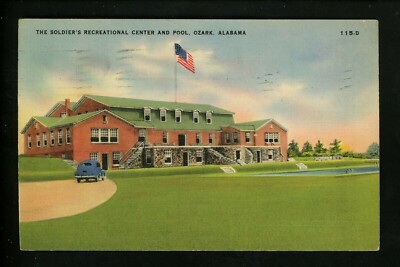 Military Base postcard Soldier's Recreational Center Pool Ozark ...