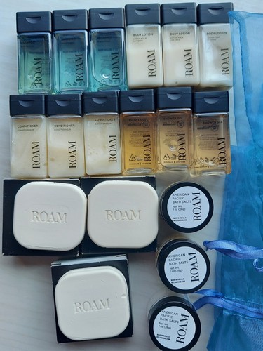 18 pc William Roam Bath/Body Travel Toiletries Shampoo ~Bar~ Lotion ...