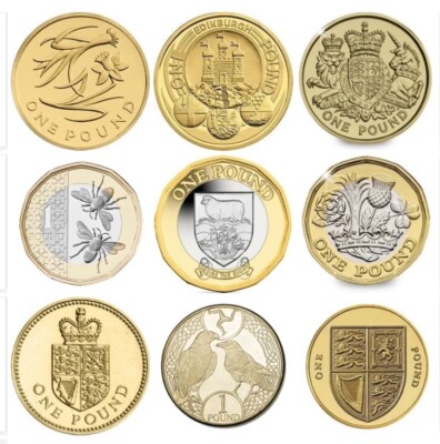 1983-2026 Rare £1 coins One Pound Coin Capital Cities, Flowers, King ...