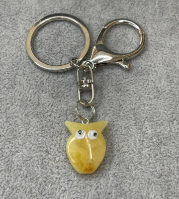 Natural BALTIC Amber Stone Keychain. Amber OWL Keychain.Amber Stone ...