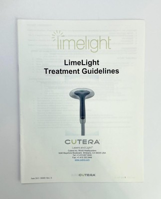 Cutera LimeLight Treatment Guidelines Manual D0481 June 2013 | eBay