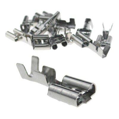 PACK OF 10 x 6.3mm PUSH FIT SPADE TERMINAL CONNECTORS HIGH TEMPERATURE ...