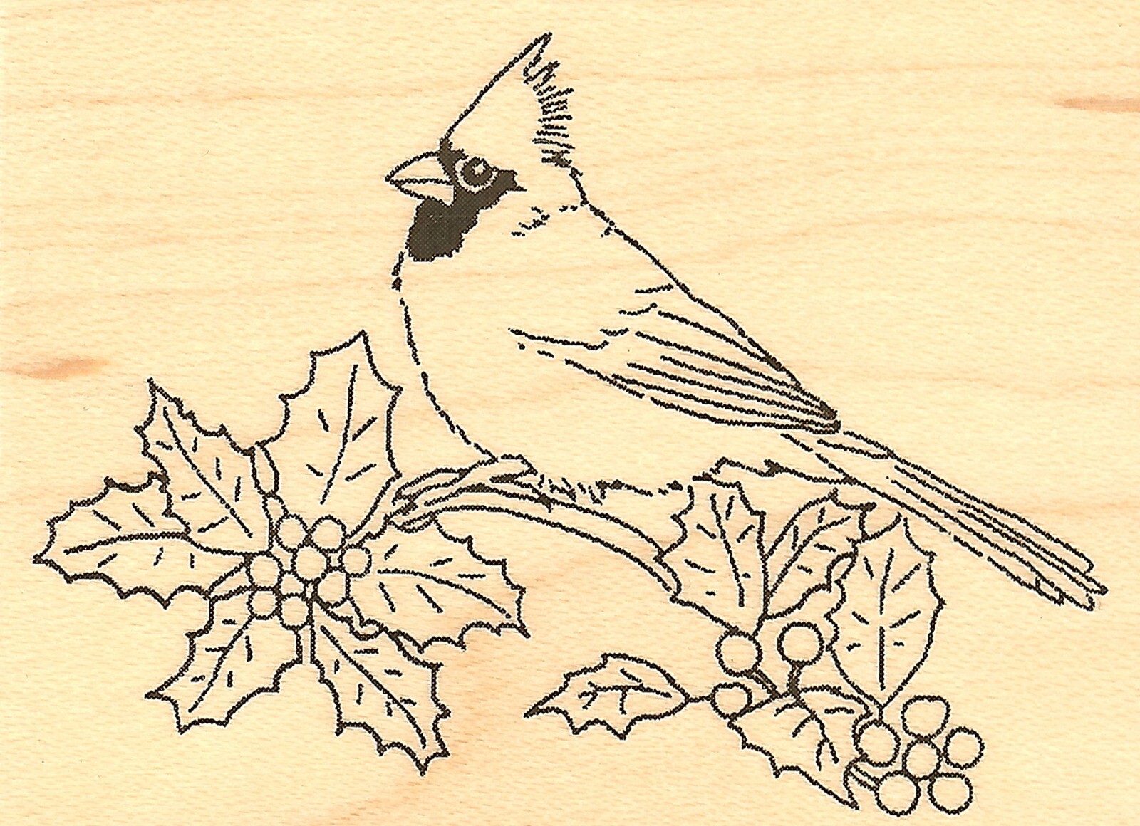 Christmas Cardinal Wood Mounted Rubber Stamp Impression Obsession D7766 ...