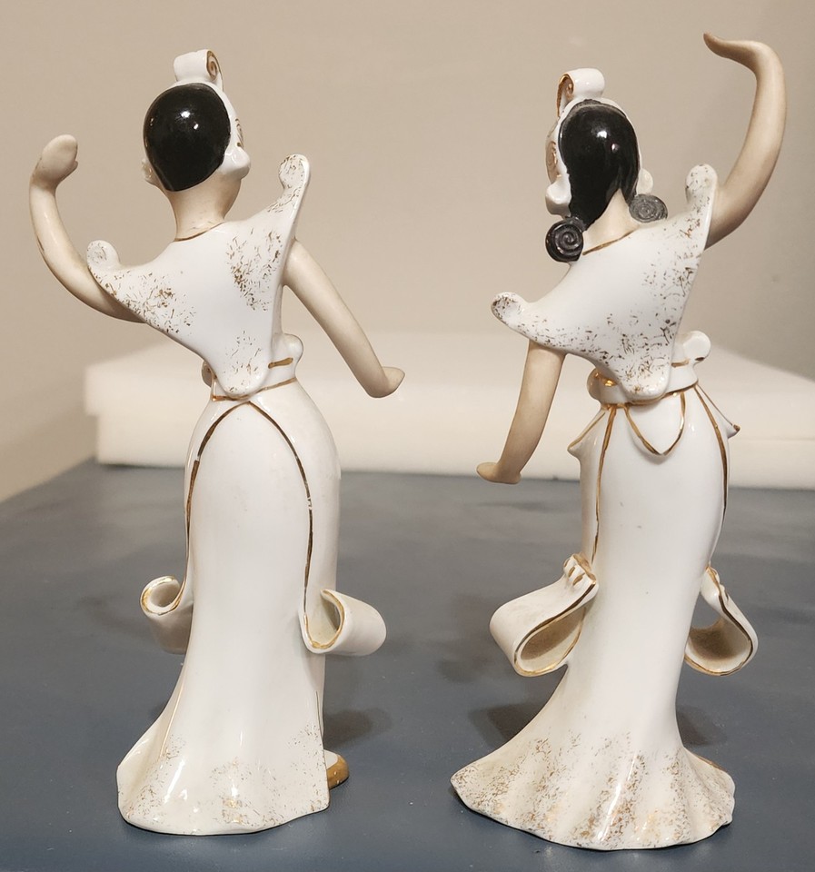Vintage Lefton Porclain Geisha or Asian Dancer Figurines | eBay