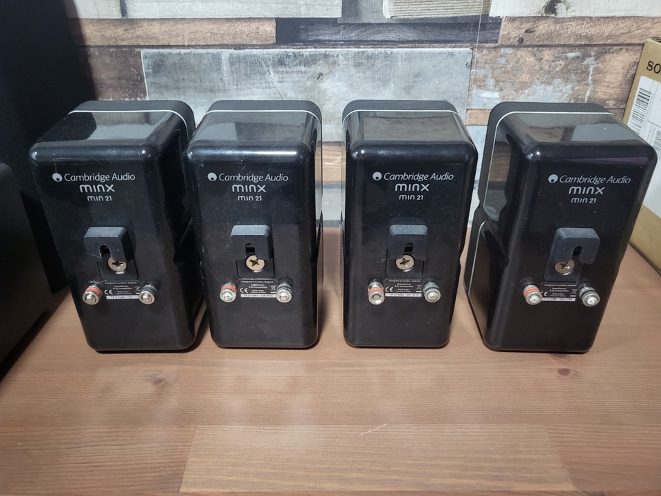 Cambridge Audio Minx Min 21 Black Speaker 4 Speakers with Wall Brackets ...