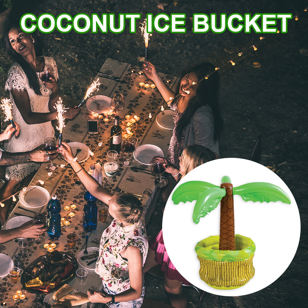 Plastic Inflatable Floating Bar Beverage Cooler Coconut Ice Bucket ...