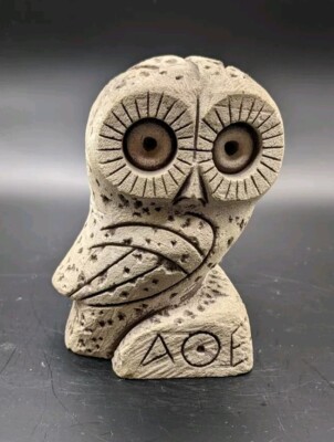 Owl Casting Stone Statue Figurine Made In Greece, Marked AOE | eBay