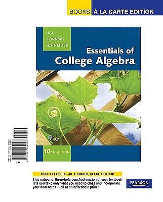 Essentials of College Algebra, Books a la Carte Edition by David I ...