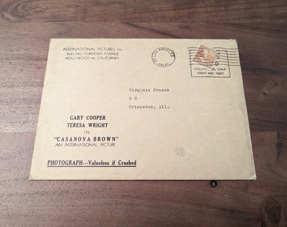 1944 GARY COOPER Original Promotional Photograph & Envelope CASANOVA ...