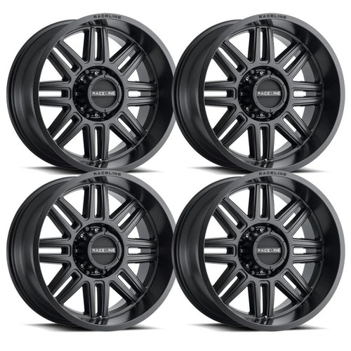 (Set-4) Raceline Split Satin Black 16X8 5X139.7 0mm wheels rims 16 inch ...