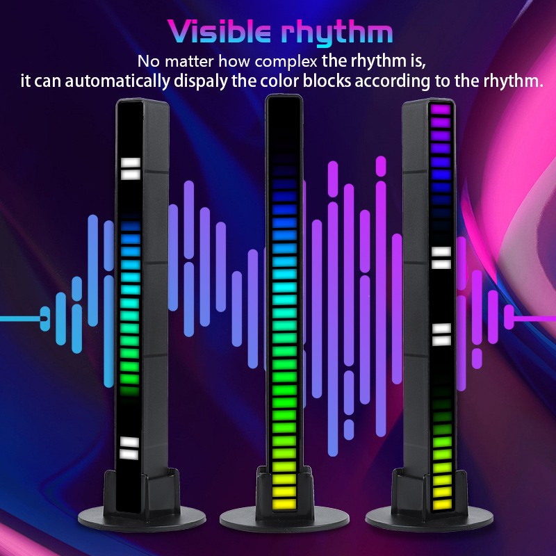 RGB LED Music Sync Sound Control Rhythm Strip Light Bar Car Home ...