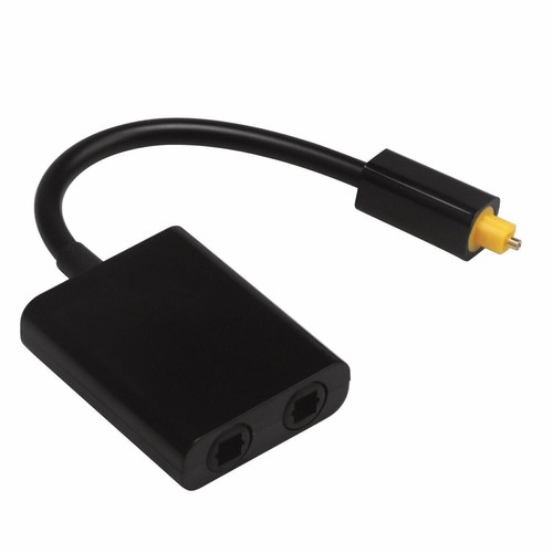 Dual Port Digital Toslink Optical Fiber Audio Splitter Cable Adapter 1 ...
