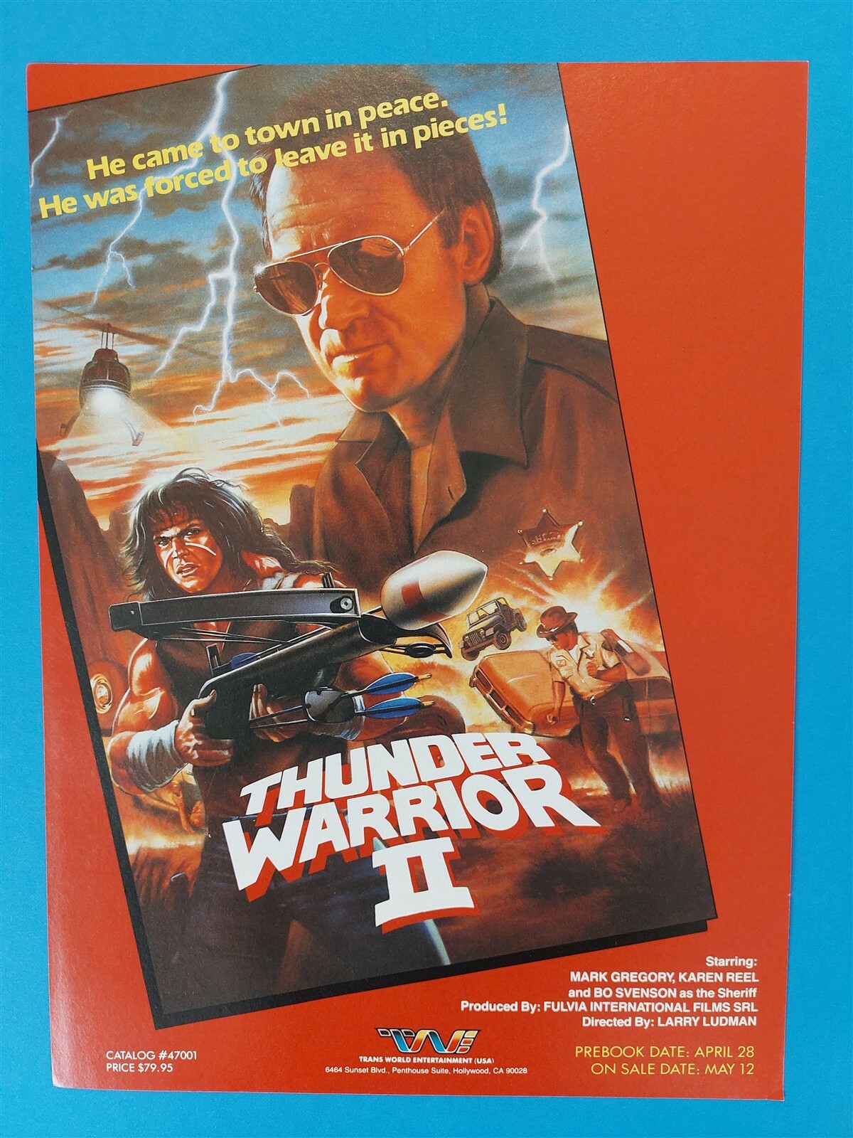 Thunder Warrior II - Mark Gregory, Karen Reel - Original 1987 Video ...